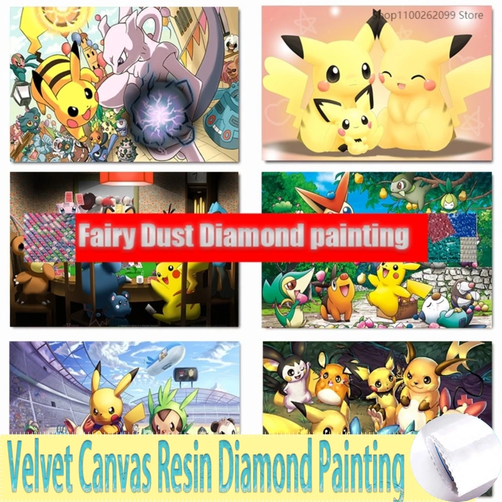 Pintura-de-diamantes-de-resina-de-polvo-5D-DIYFairy-dibujo-animado-de ...