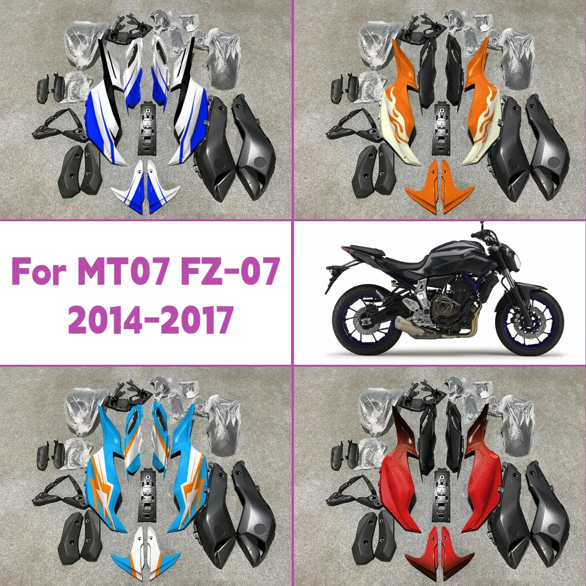 ABS Fairings 2014-2017 MT07 Hot Style Motorcycle Fairing Kit Unique ...