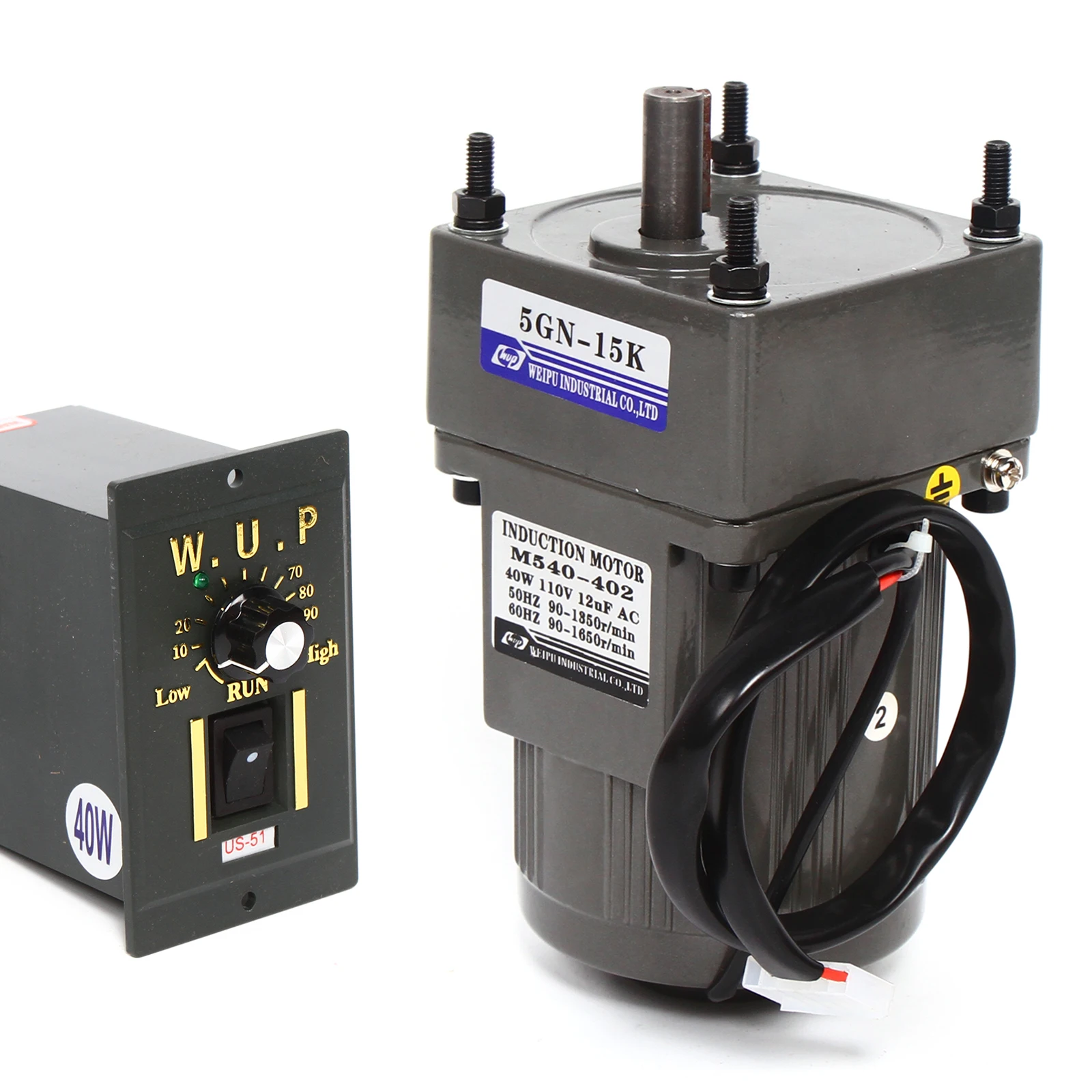 220V-Single-Phase-Electric-40-90W-AC-Motor-90-27RPM-With-Speed ...