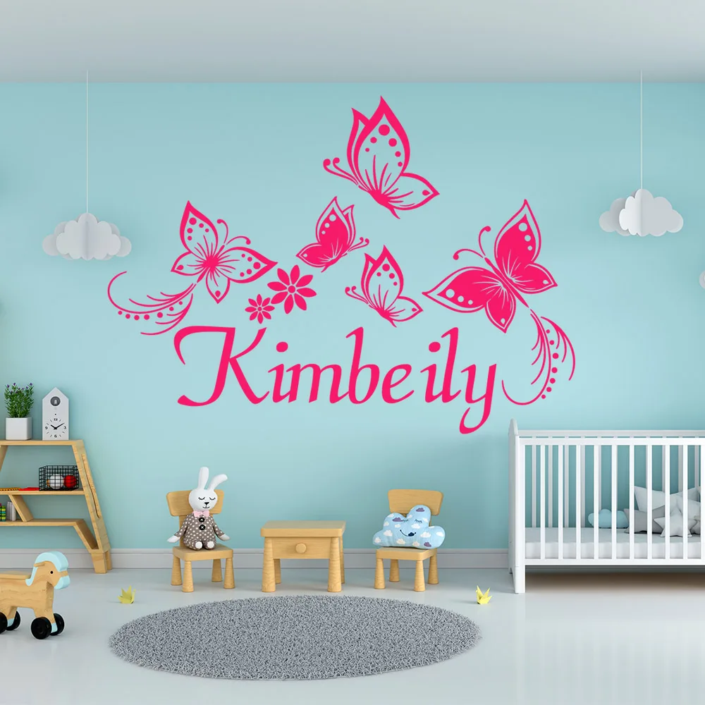 Butterfly-Personalized-Custom-Name-Wall-Sticker-Vinyl-Art-Home-Decor ...