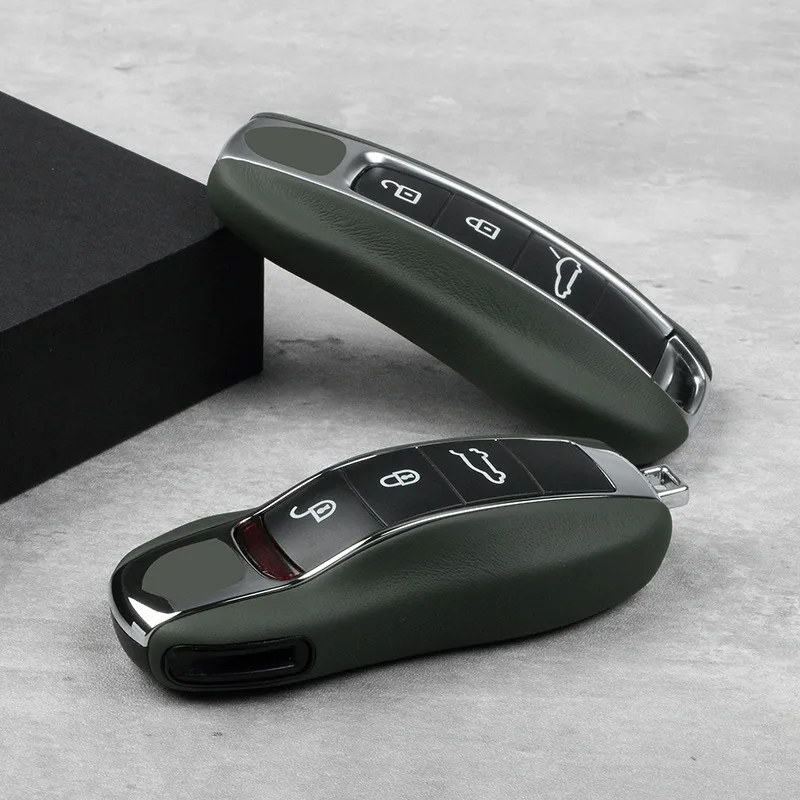Leather-Car-Key-For-Porsche-For-Panamera-Cayenne-Cayman-Macan-Boxster ...