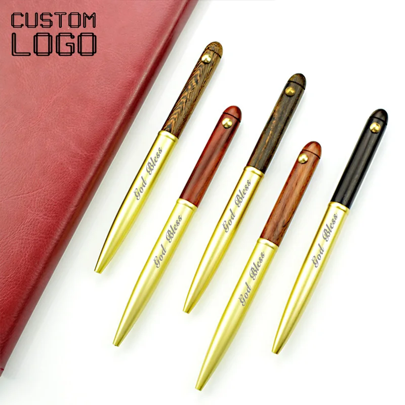 New-Metal-Wooden-Ballpoint-Pen-Office-Signature-Pen-Logo-Custom-Gift ...