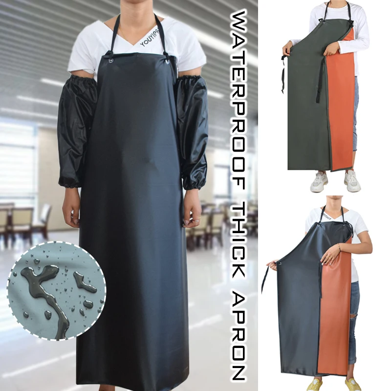 Heavy Duty Protective Thicken Kitchen Waterproof Apron oil proof ...