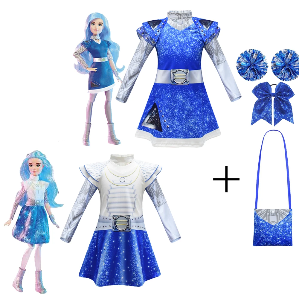 Kids-Girls-Alien-Cosplay-Costume-Zombies-3-Addison-Dress-Bag-Flowers ...