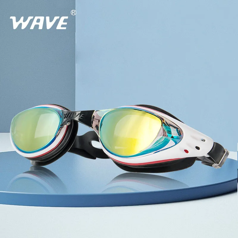 Wave Swimming Goggles Myopia -1.5 to -8 Support Anti fog UV Protecion ...