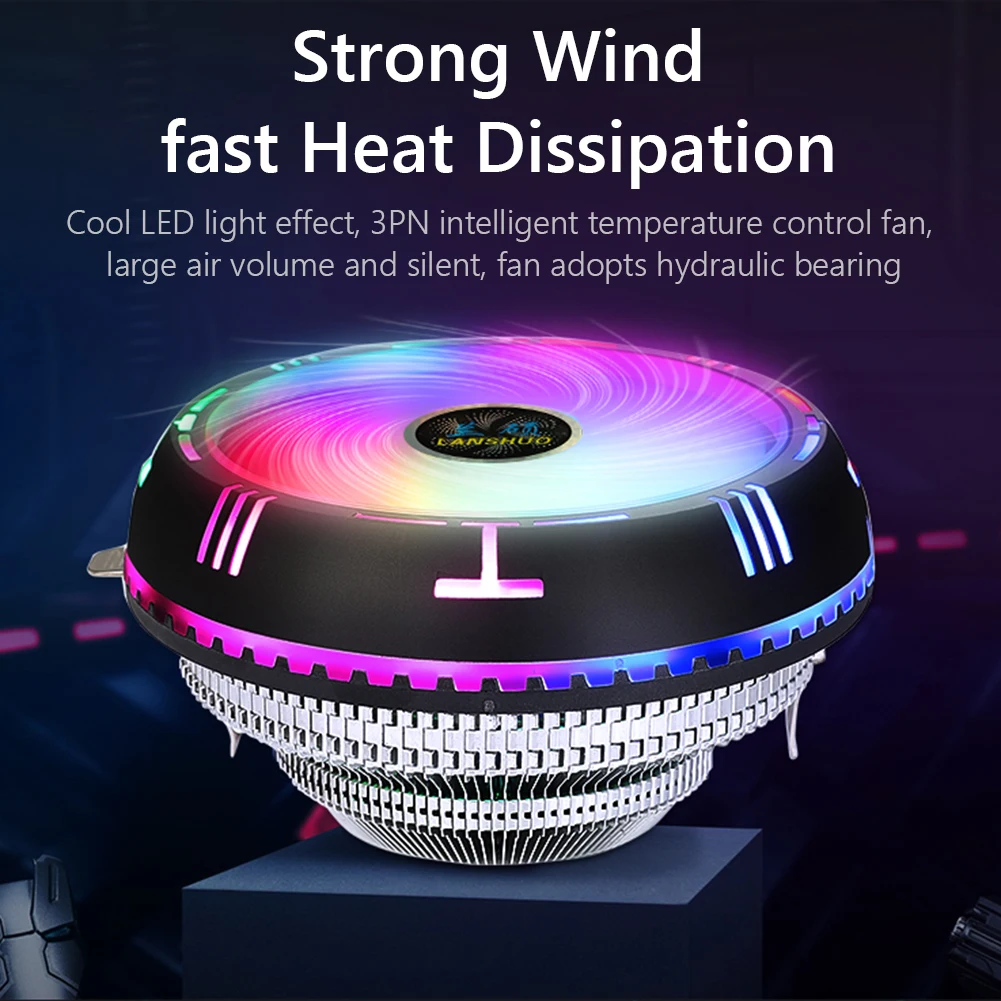 LED-CPU-Cooler-Air-cooled-CPU-Fan-PC-Cooling-Radiator-for-Intel-LGA ...