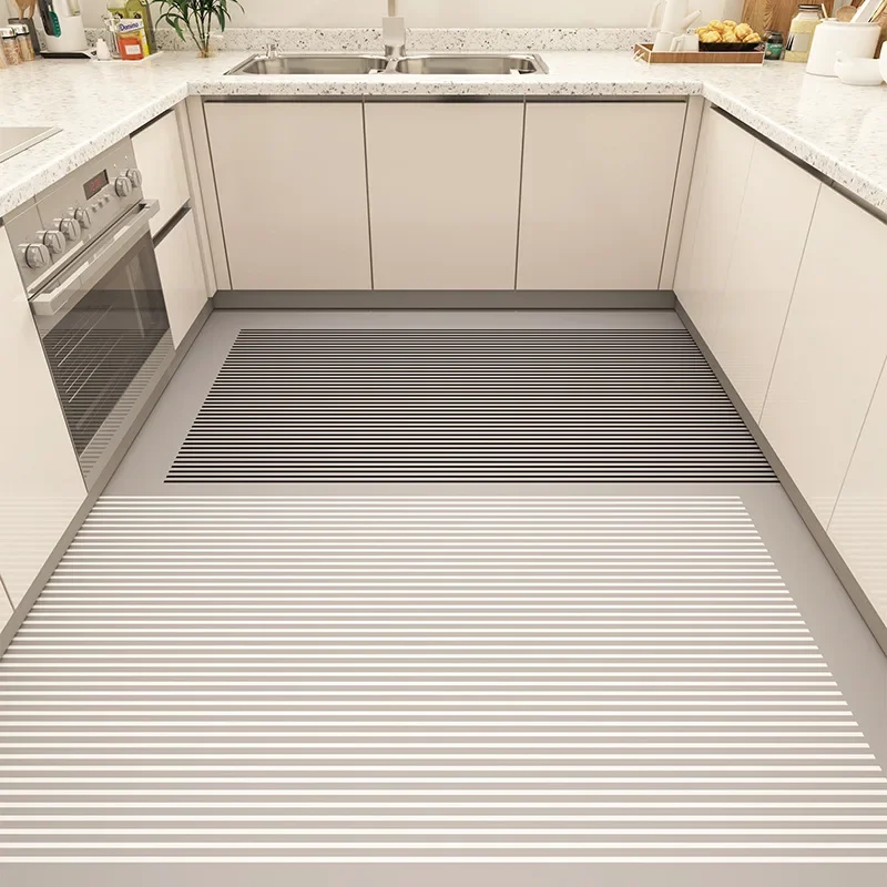 Kitchen-Waterproof-Pvc-Mat-Non-slip-Floor-Mats-Geometric-Stripes-Carpet ...