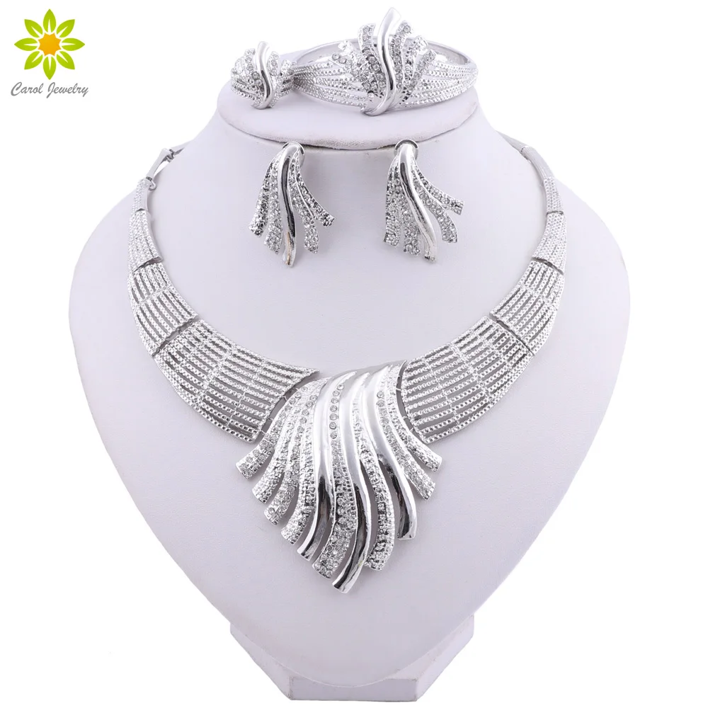 New-Exquisite-Dubai-Silver-Color-Jewelry-Set-Nigerian-Wedding-Woman ...