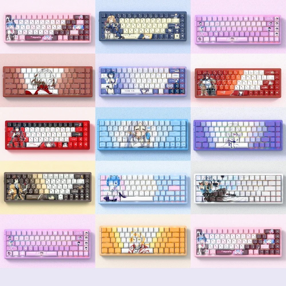 Anime Animation Key Cap Cherry 74 Key PBT Side Carved Translucent ...