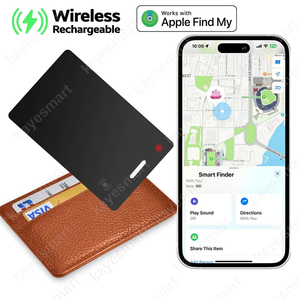 Wallet-Tracker-Card-Wireless-Charging-Wallet-Finder-Work-with-Apple-Find-My-Item-Tracker-for ...