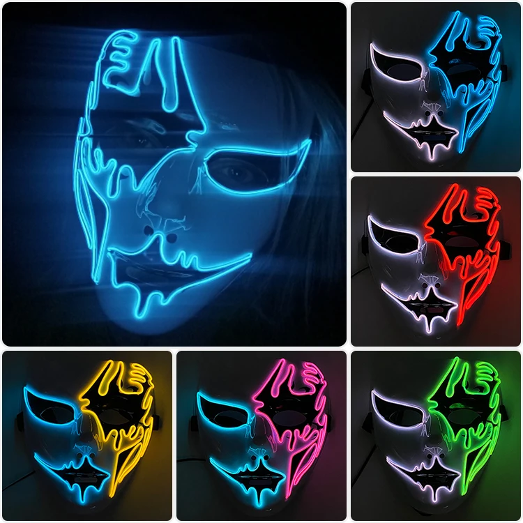 Neon-Light-LED-Mask-LED-Halloween-Scary-Mask-Cosplay-Party-Masque ...