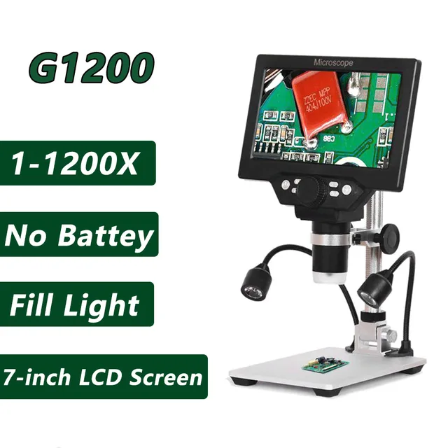 G1600 G1200 Digital Microscope 12M 1-1600X Magnification Microscope ...