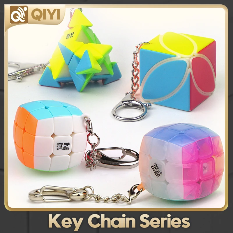 [ Qiyi Magic Cube Keychain 3x3 Mini Pocket Cubes ] Key Ring gear 2x2 ...