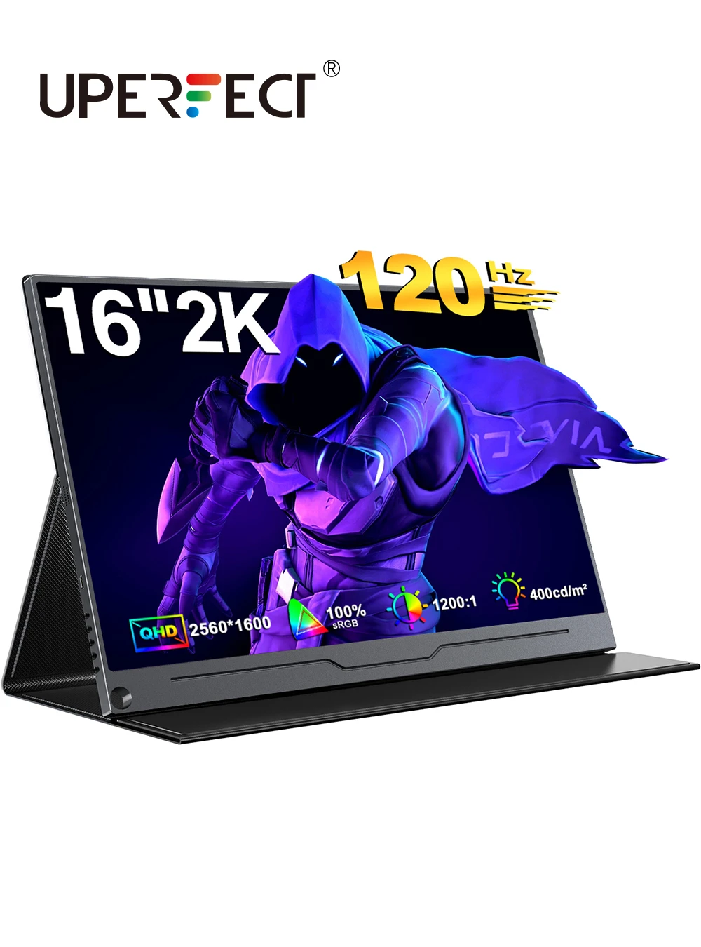 UPERFECT 2K 16'' 120Hz Portable Gaming Monitor 2560x1600 QHD Travel ...