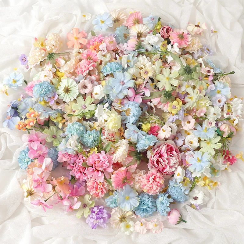 50Pcs Mini Random Mix Artificial Flowers Silk Fake Flowers for Home ...