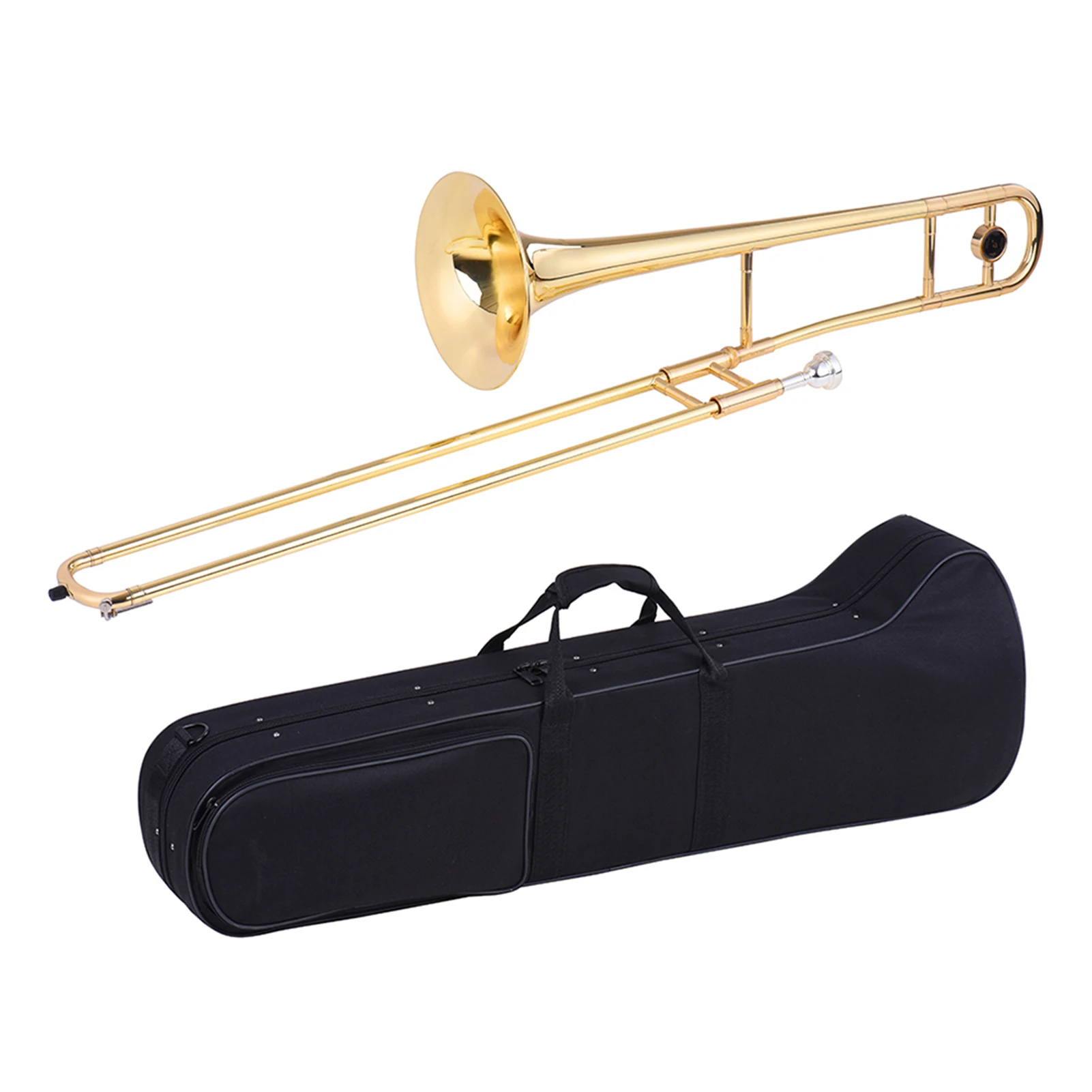 ammoon-Alto-Trombone-Brass-Gold-Lacquer-Bb-Tone-B-flat-Wind-Instrument ...