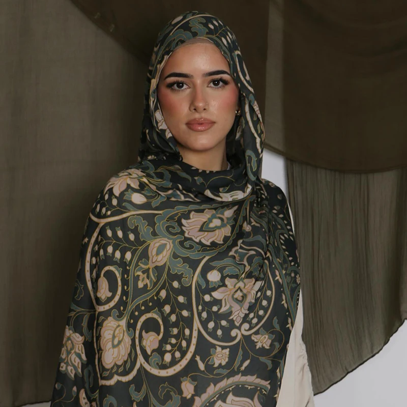 2024New Printed Viscose Hijab For Women Muslim Scarf Long Shawl Bandana ...