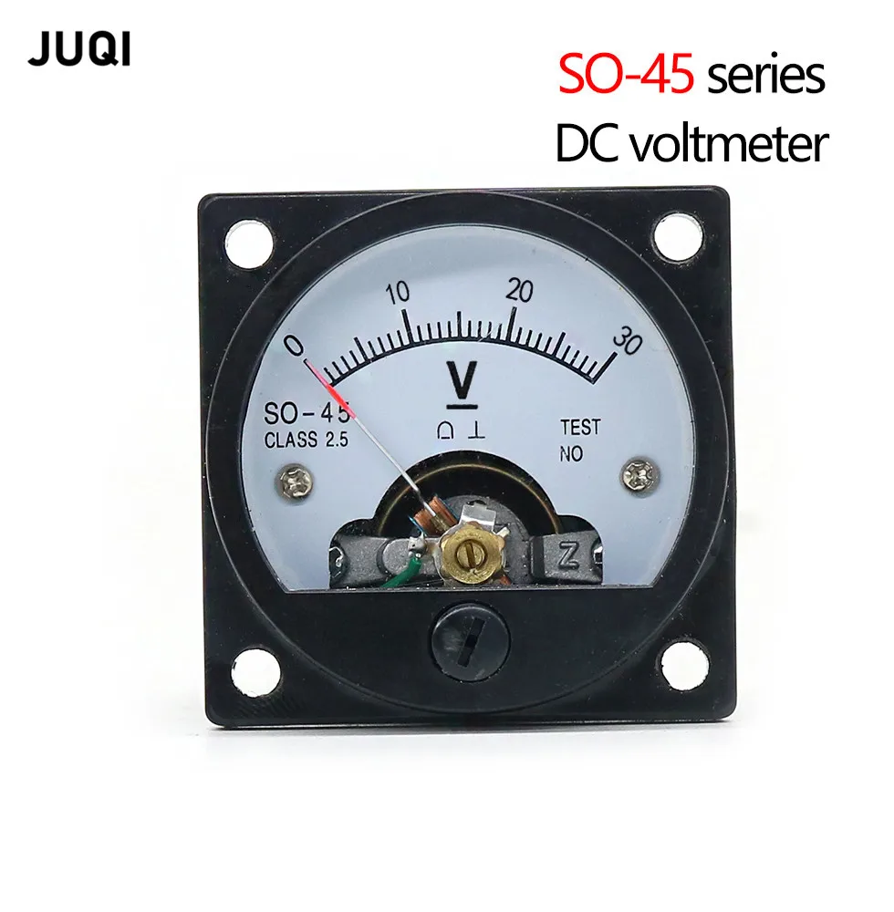SO-45 circular pointer DC voltmeter 5V 10V 15V 20V 25V 30V 50V 100V ...