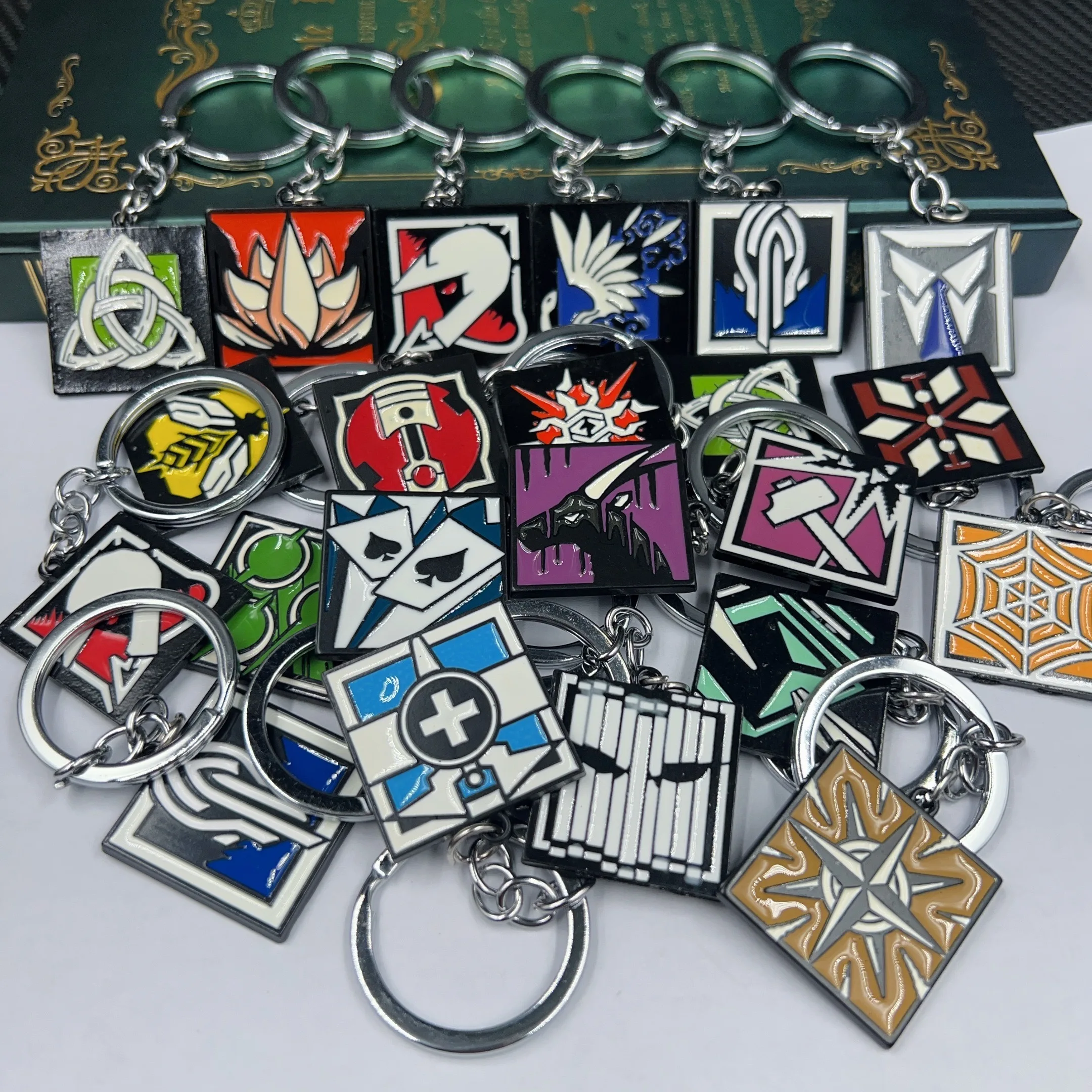 Rainbow Metal Enamel Keychain Six pcs Set Mutilcolor Key Ring Seige R6 ...