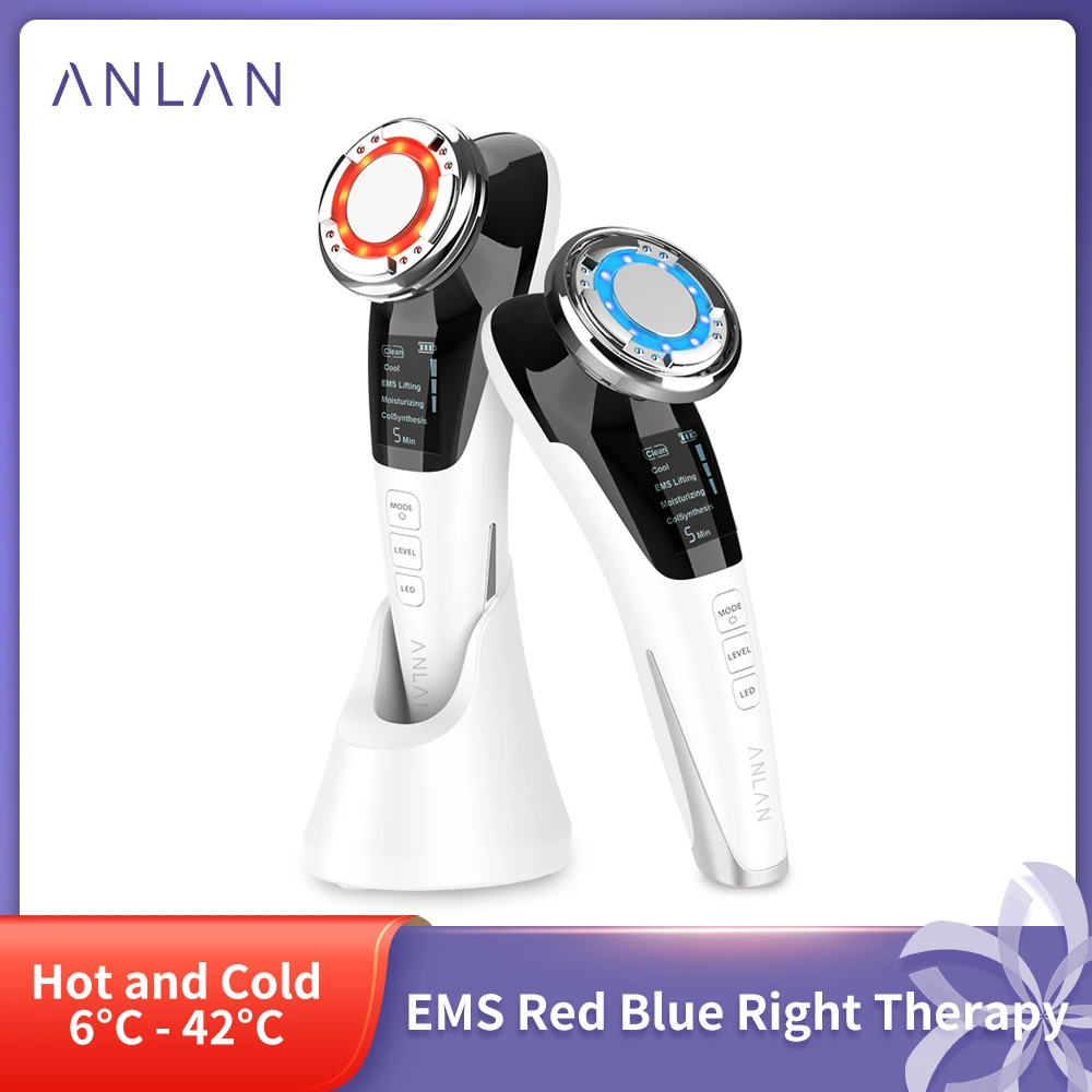 EMS Facial Massager LED light therapy Sonic Vibration Wrinkle Removal ...