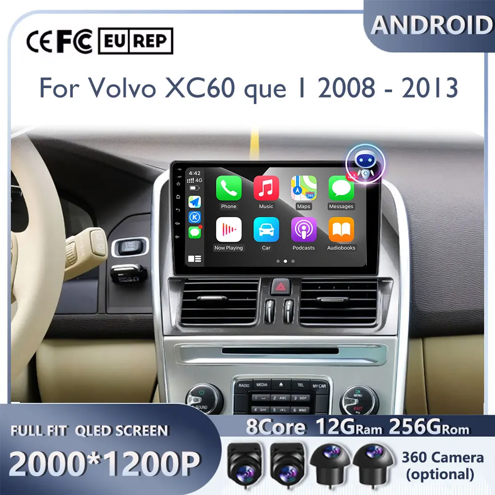 Android 16 Car Radio Wireless CarPlay Android Auto Radio For Volvo XC60 ...