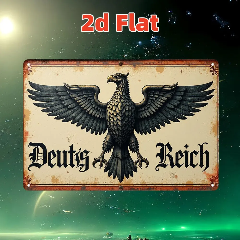 Vintage German Eagle Metal Tin Sign - Wall Art with Ornate Design ...