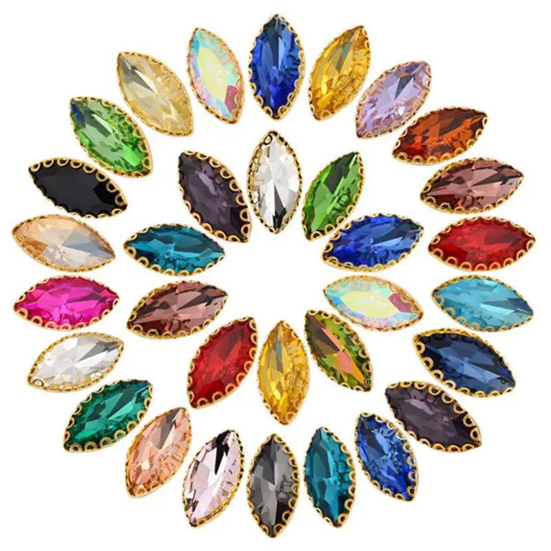 Claw Rhinestones Mix Color Horse eye Flatback Sewing Rhinestones Shiny ...