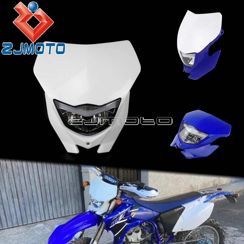 White-H4-Dirt-Bike-Motocross-Headlight-Fairing-Universal-Headlamp-For ...