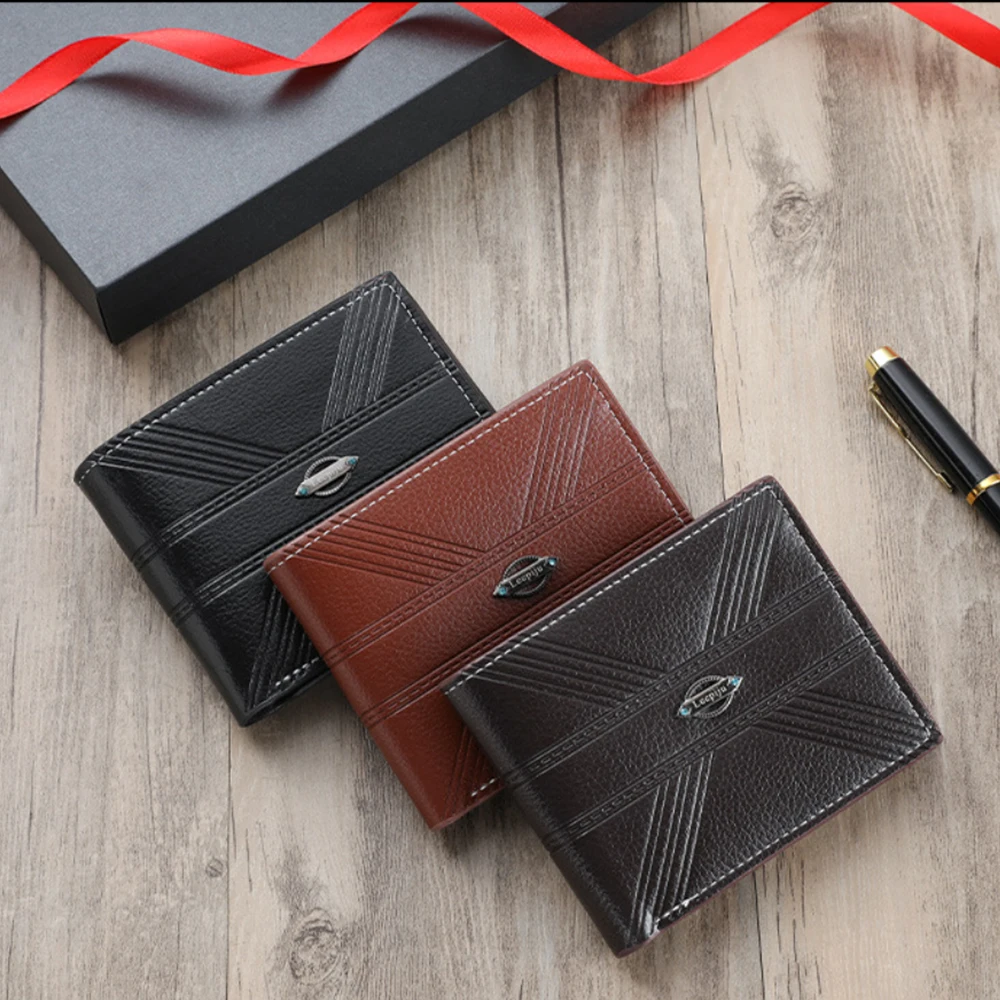New-Men-s-Short-Pu-Leather-Wallet-Korean-Version-Business-Casual-Wallet ...