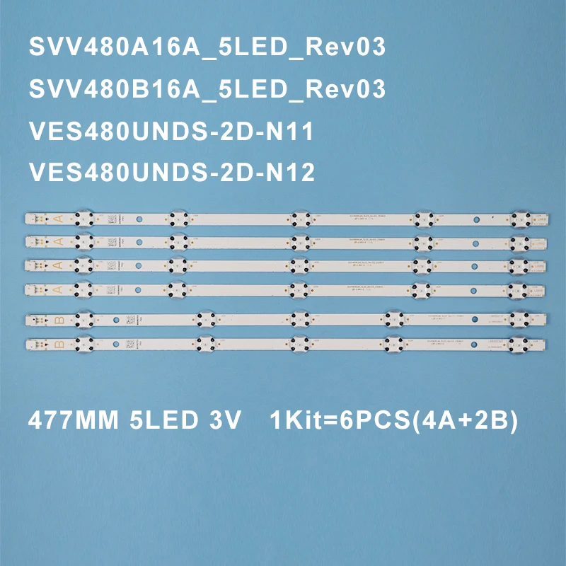 30Pcs-LED-Strip-VES480UNDS-2D-N11-SVV480A16A-SVV480A16B-5LED-Rev03 ...