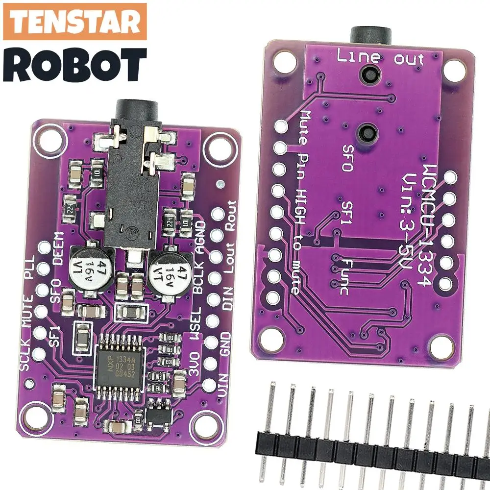 TENSTAR UDA1334A DAC Module UDA1334 I2S DAC Audio Stereo Decoder Module ...