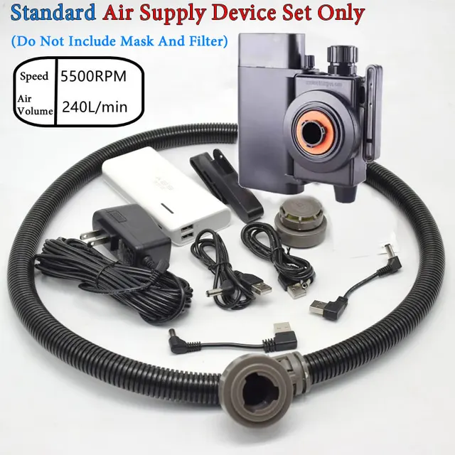 Electric Powered Air Supply Full Face 6800 Mask Chemical Gas Respirator ...