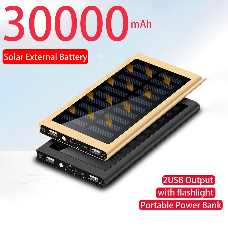 External Battery 30000 Mah Portable Solar | 30000mah Portable Solar ...