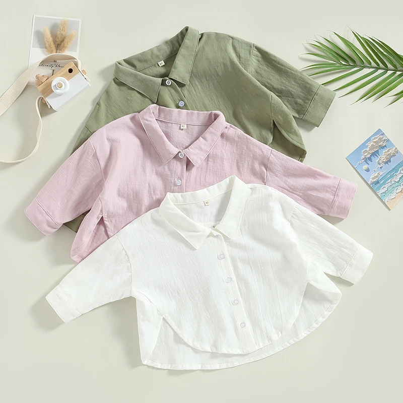 Cotton Casual Kids Children Shirts Toddler Baby Girls Boys Summer Tops ...