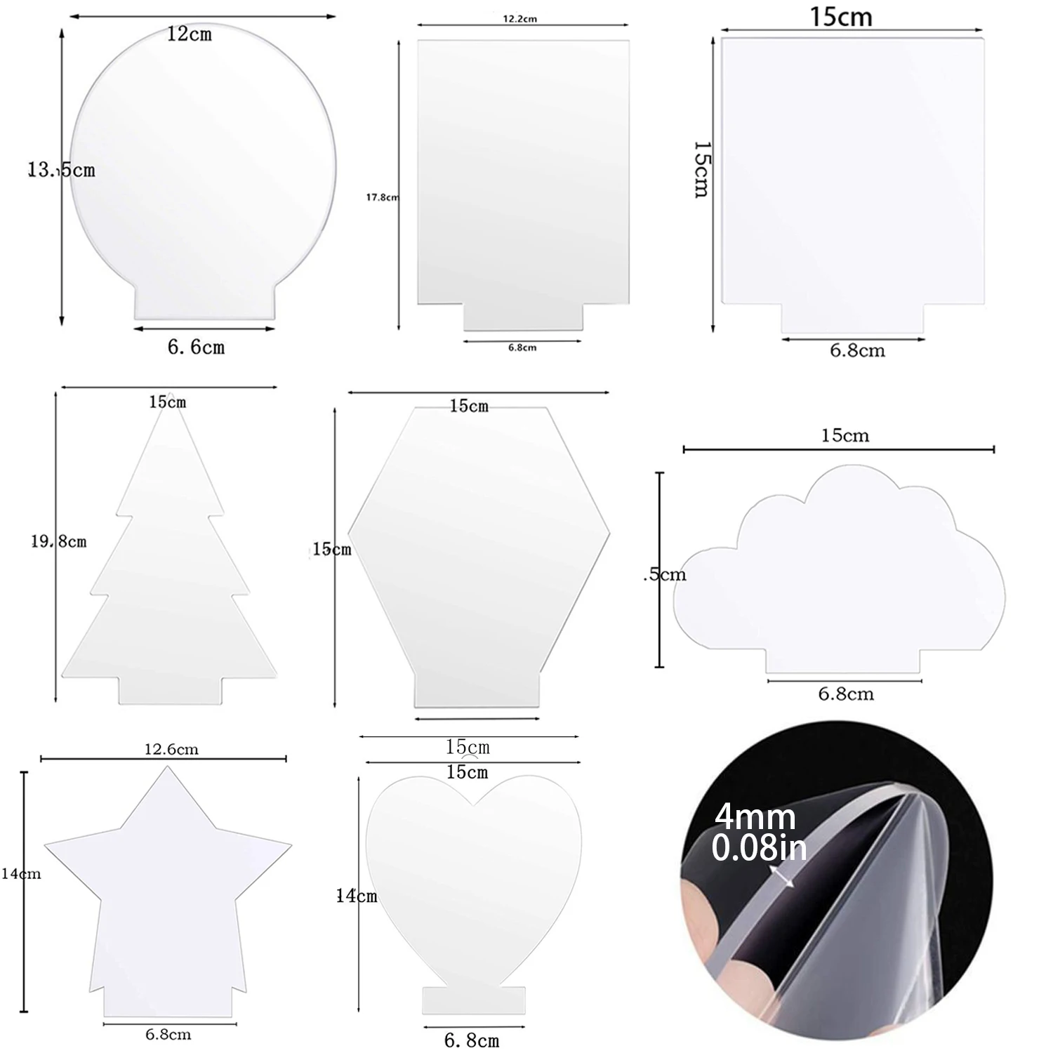 Acrylic-Sheet-Clear-Cast-Plexiglass-Panel-4mm-Thick-Board-for-LED-Light ...