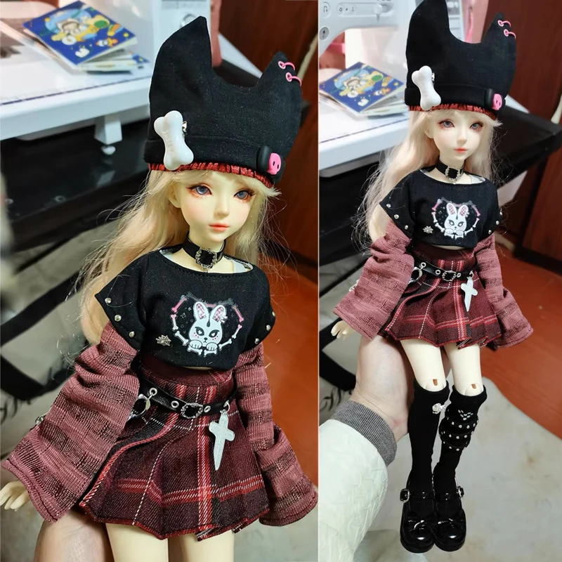 BJD-Conjunto-de-Roupas-de-Boneca-para-Meninas-Moda-Punk-1-4-1-6-45cm ...