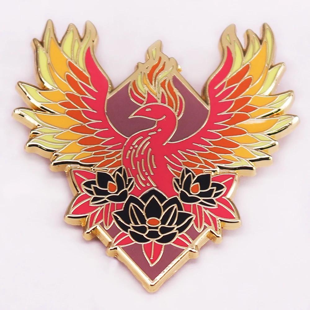 New-Chinese-design-fire-phoenix-bird-lotus-flower-Mythical-Creature ...