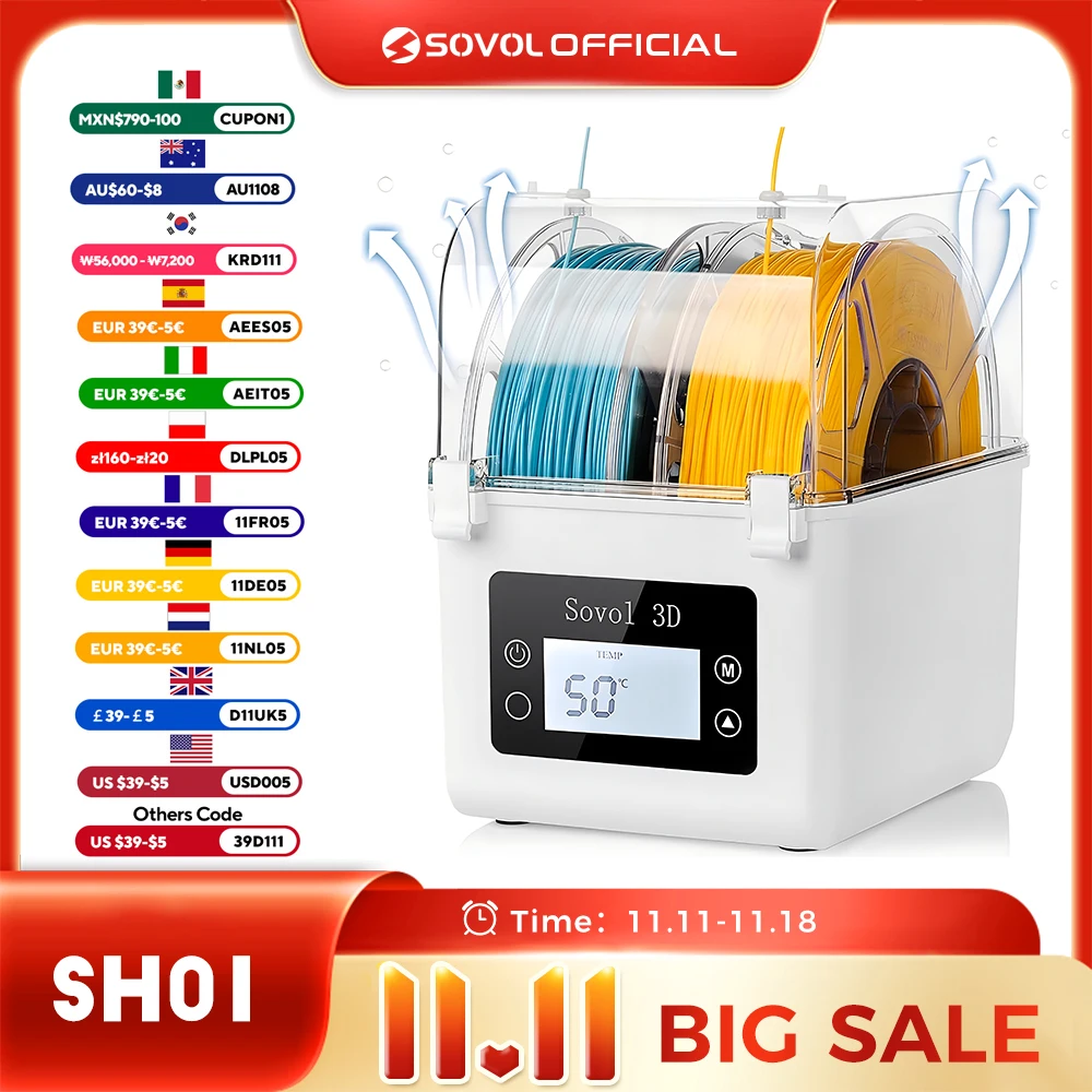 Sovol-Filament-Dryer-Box-Heating-Drying-Filaments-Storage-Box-for ...