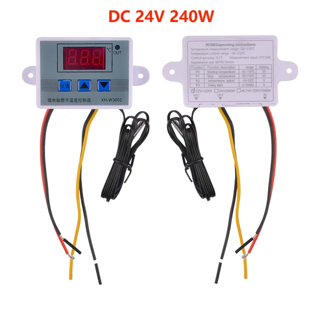 XH-W3002 온도 컨트롤러 AC110V-220V DC12V/24V LED 디지털 제어 온도 조절기 마이크로컴퓨터 스위치 온도 조절기 센서
