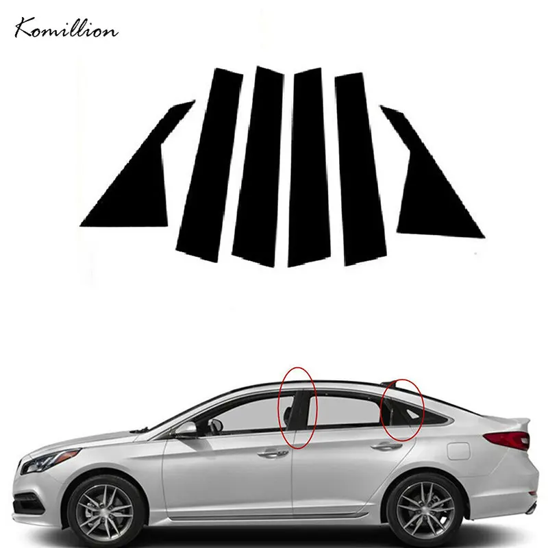 6Pcs-Car-Pillar-Posts-Door-Window-Trim-Cover-Stickers-Decal-for-Hyundai ...