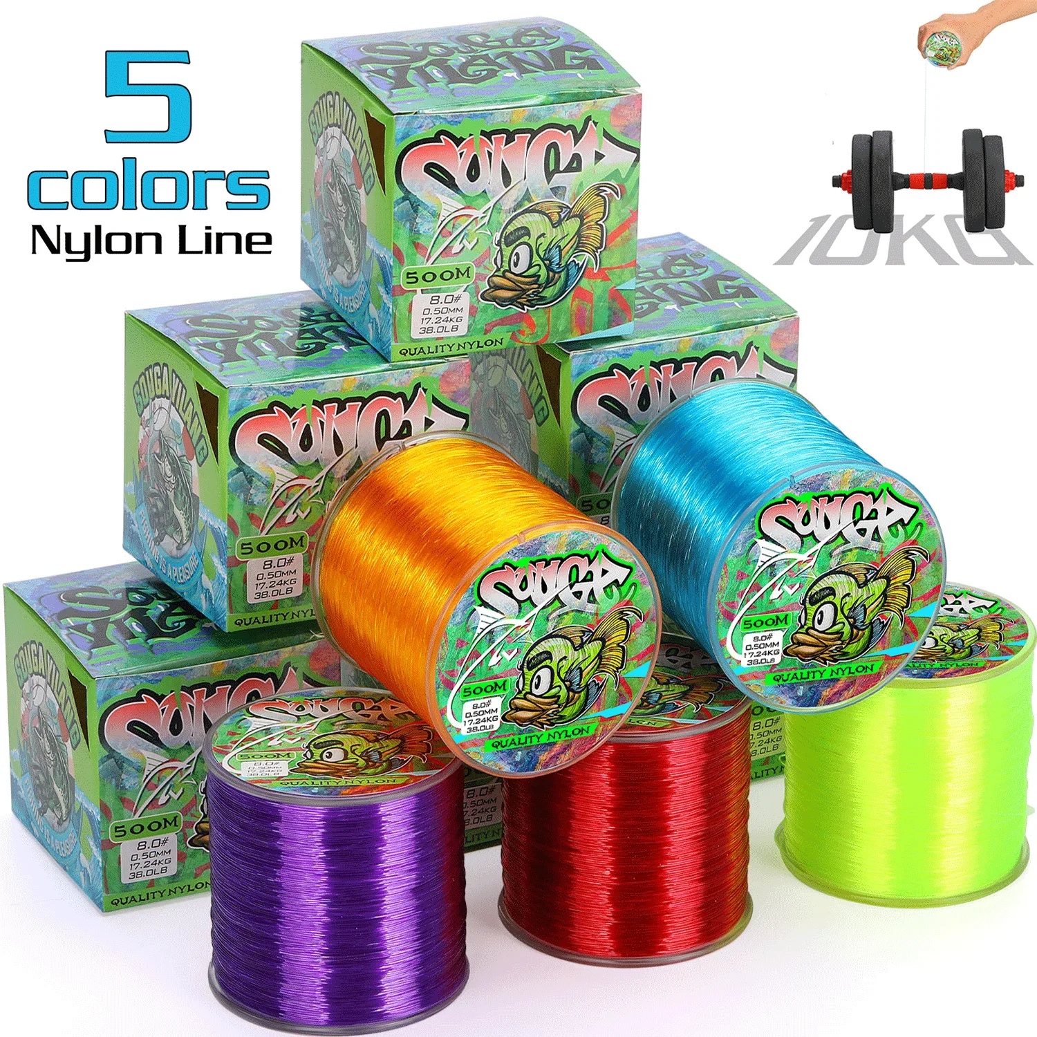 Sougayilang-Nylon-Fishing-Line-Super-Stronger-500m-Nylon-Line-Max-Drag ...