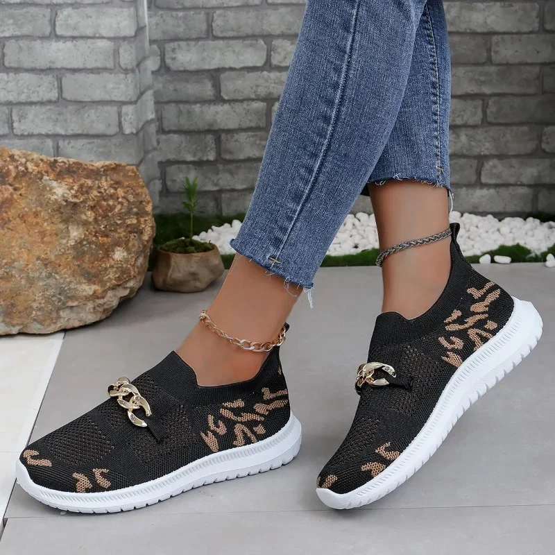 Women-s-Comfortable-Breathable-Knitted-Sneakers-Plus-Size-Low-Cut-Flat ...