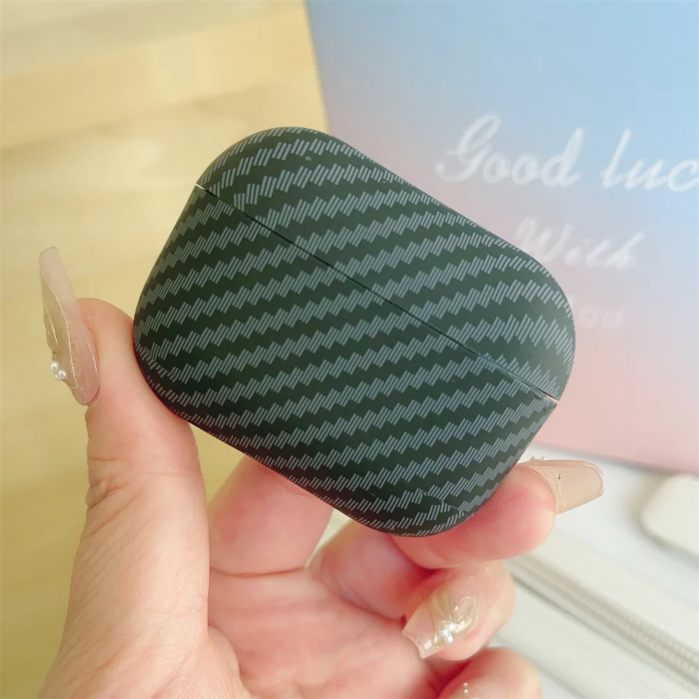 Carbon-Fibre-Pattern-Silicone-Earphone-Case-For-Apple-Airpods-4-3-2-Air ...