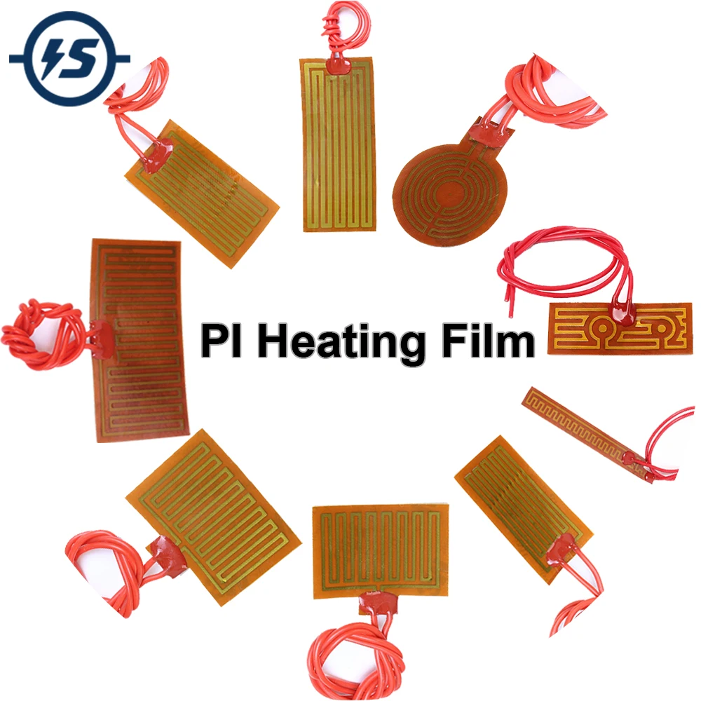 10-100mm 3.7V/5V/12V/24V PI Heating Film Plate Polyimide Electric ...