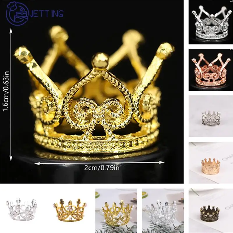 1PC Dollhouse Micro Mini Metal Crown Princess Tiara Pearl Tiara Baby ...