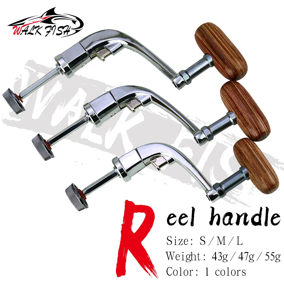 WALK FISH Universal Wood Handle Fishing Reel Crank Rock Arm Spinning ...