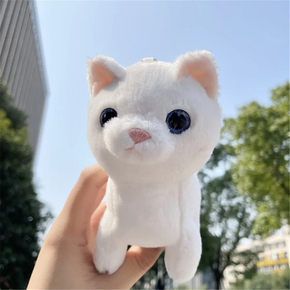 Size 12*6CM Cute White Cat Plush Toy , Stuffed Fluffy Animal Cat Plush ...