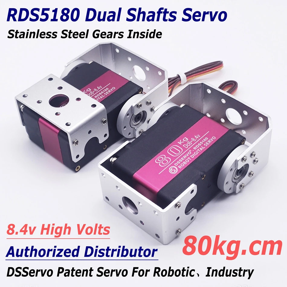 Dsservo Rds5180 80kg 7.4v High Volts Robot Servo High Torque Metal ...