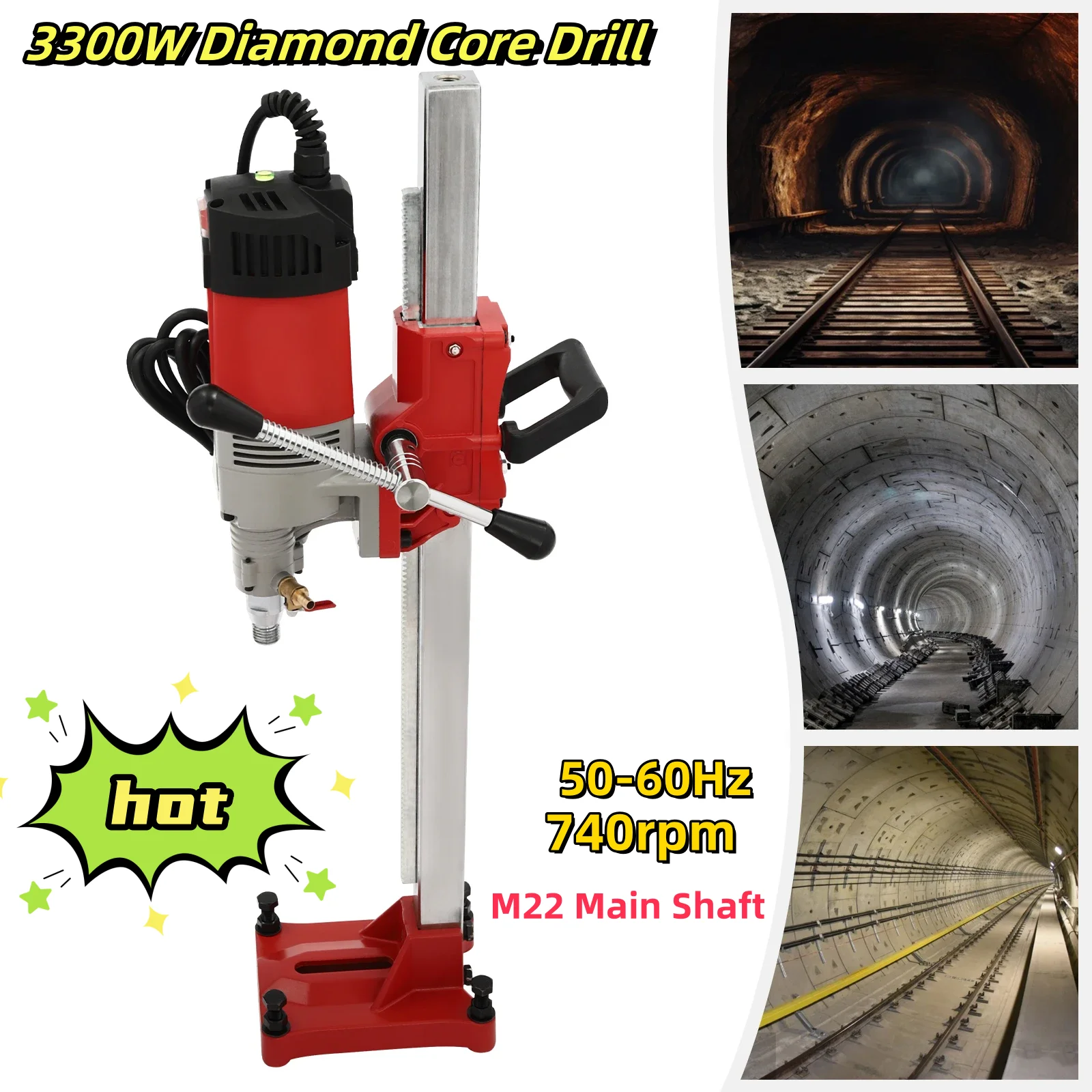 3300W-Diamond-Core-Drill-Press-Concrete-Drilling-Machine-Stand-Concrete ...