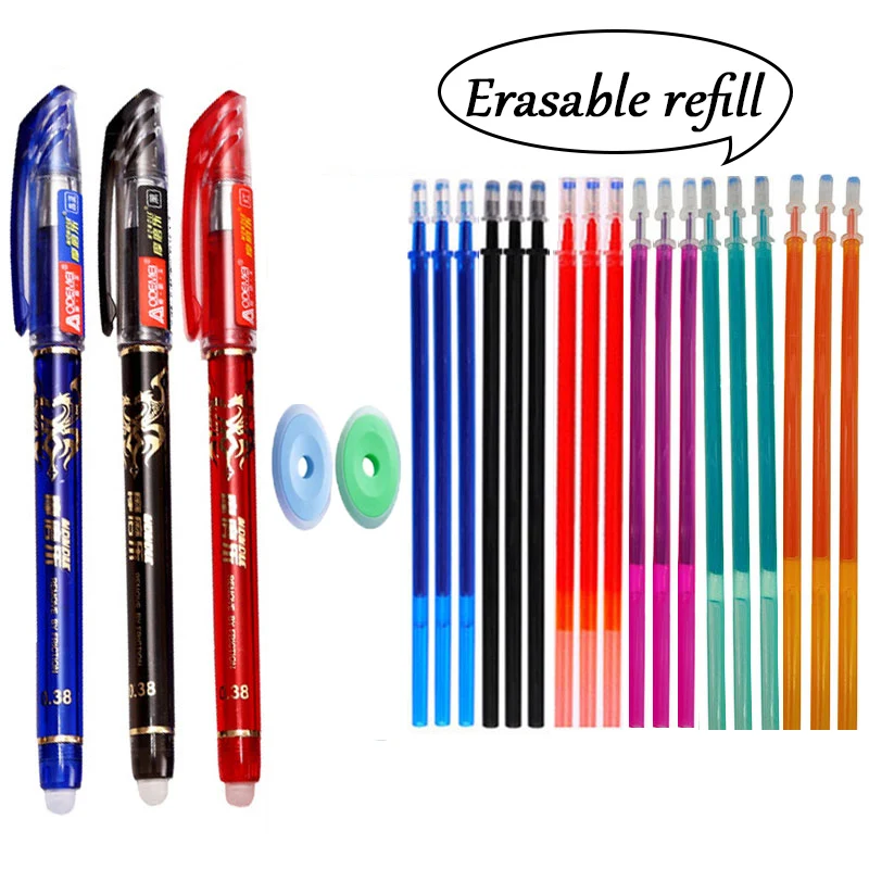 Cute-Erasable-Gel-Pen-Set-0-5mm-Refill-Cheap-Kawaii-Demon-Slayer-for ...